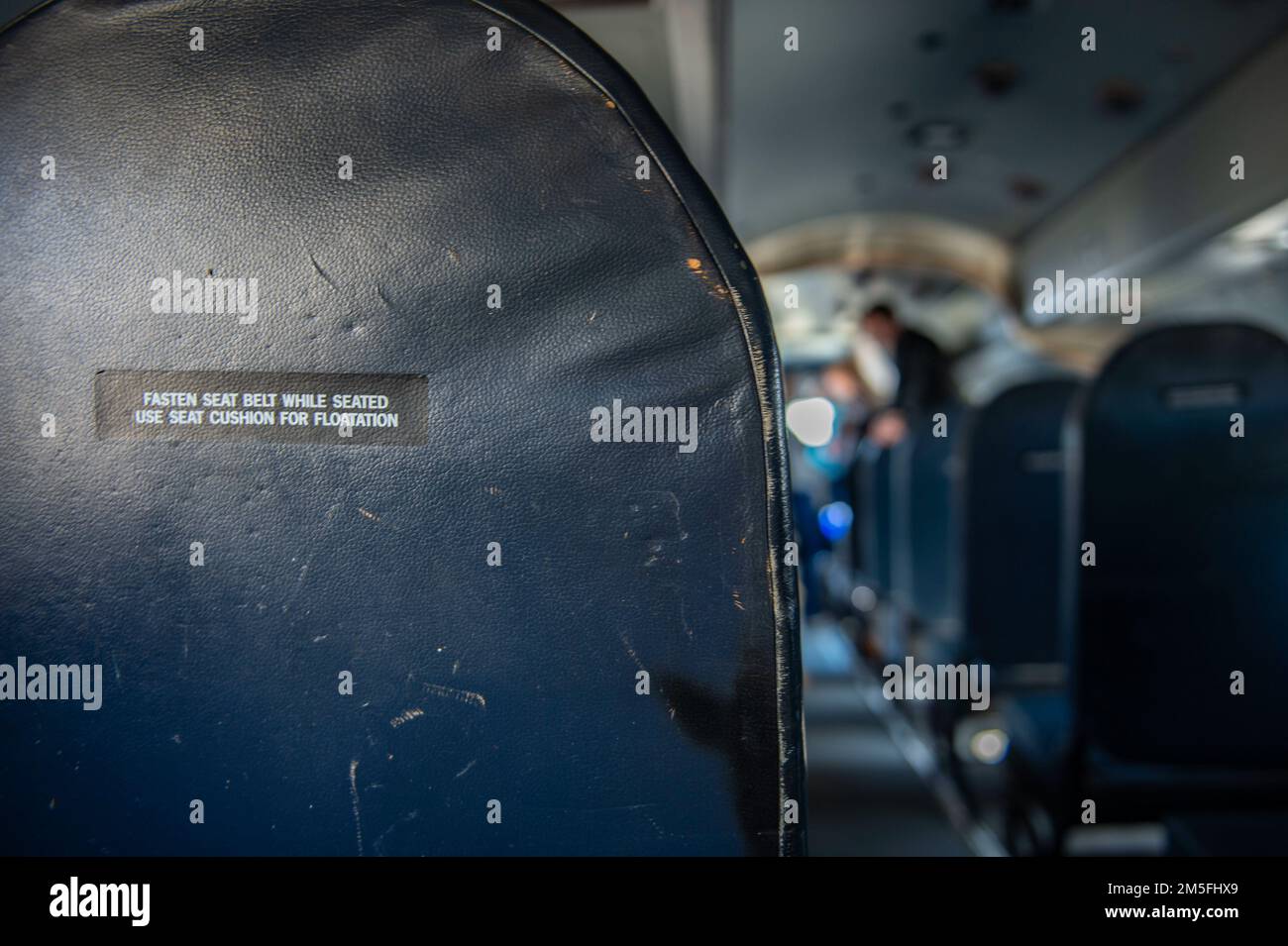 A seat inside the C-146A Wolfhound aircraft during the Youth Open House ...