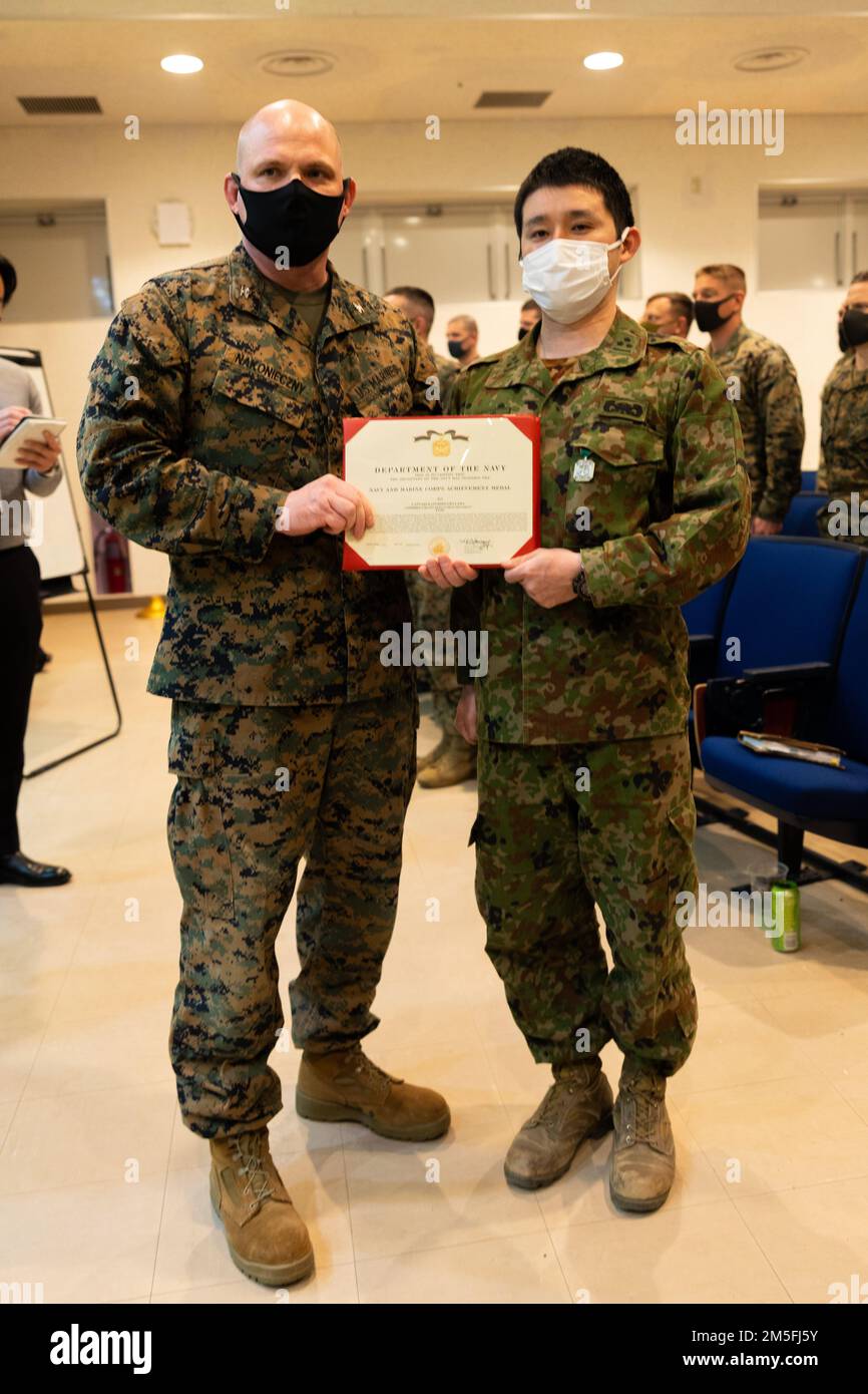 Captain Kazahara Oriyama, with the Japanese Ground Self-Defense Force ...