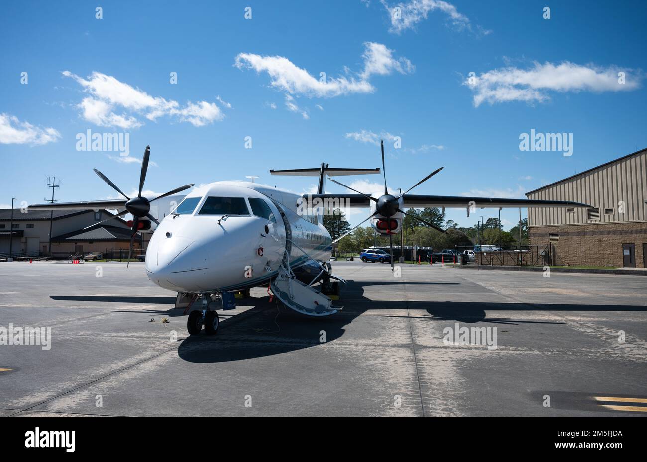 A C-146A Wolfhound aircraft from Duke Field, Florida is set up as a ...