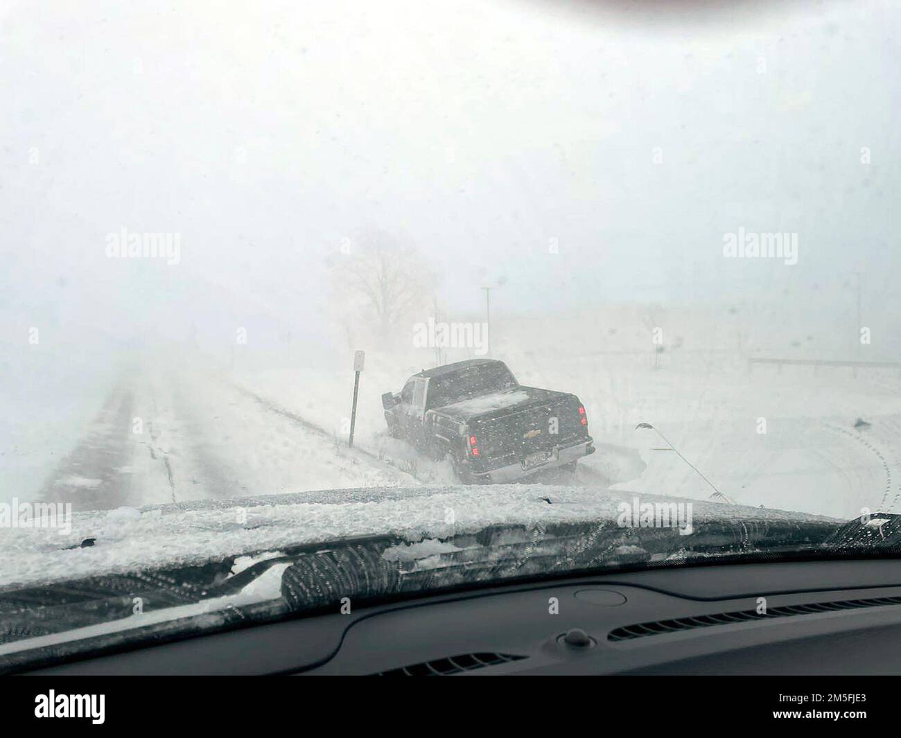 December 24, 2022, Lancaster, New York, USA: A truck is left stranded ...
