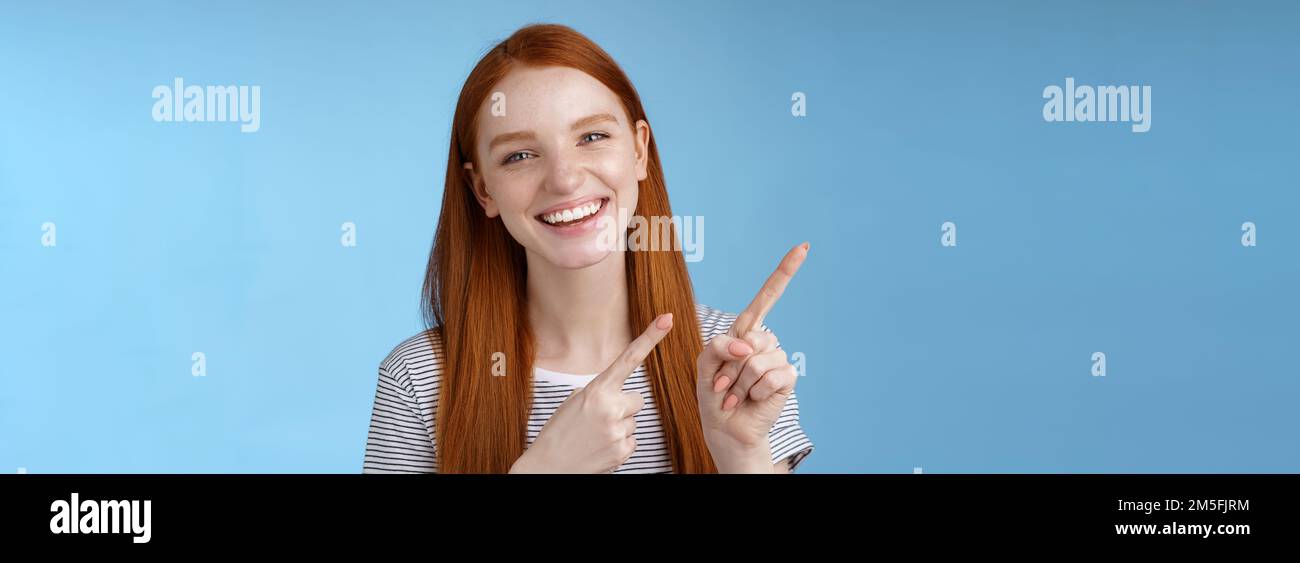 Charismatic friendly pretty redhead outgoing girl hang out friends ...