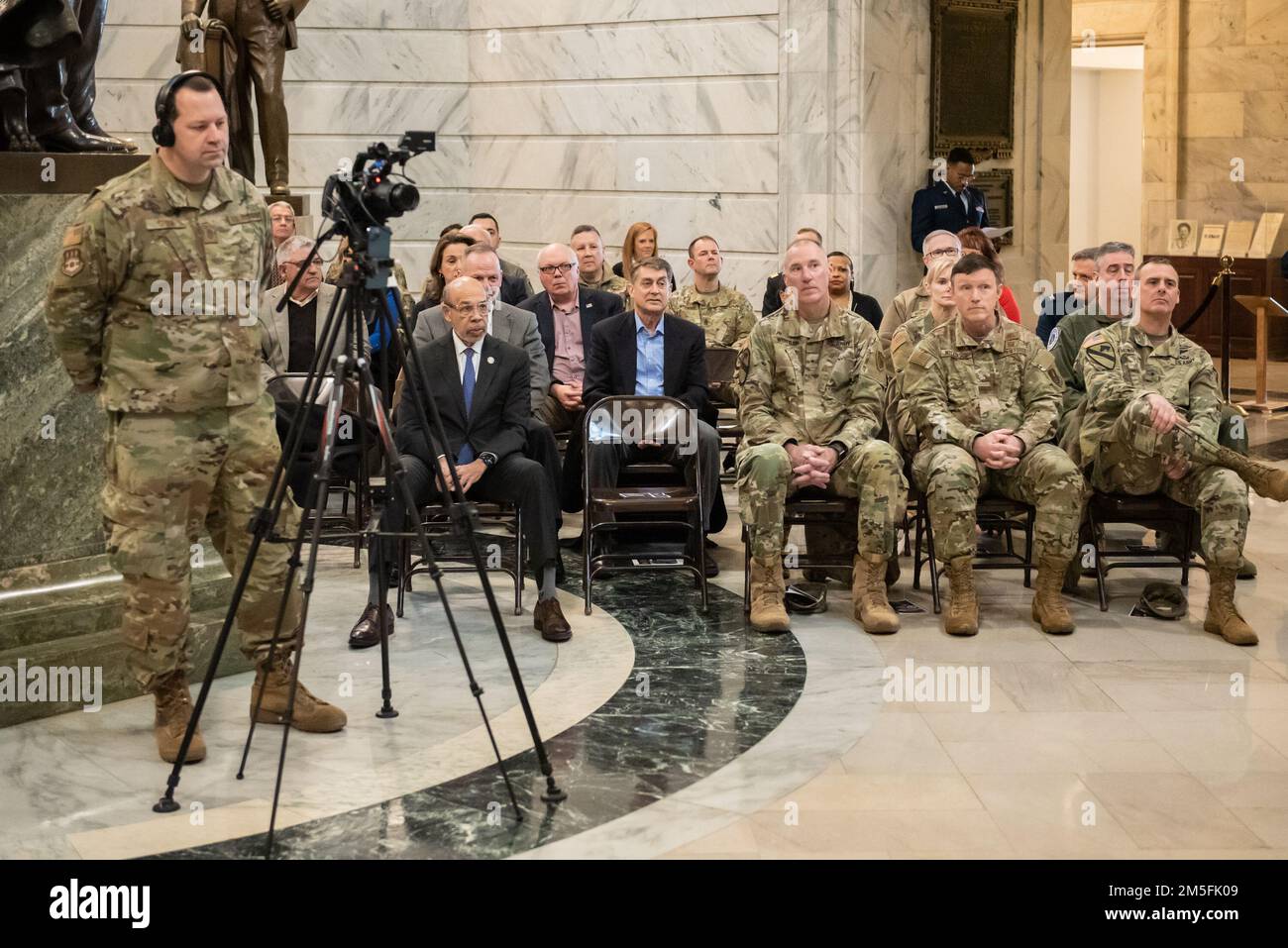Friends and family members attend the promotion ceremony of Maj. Gen ...