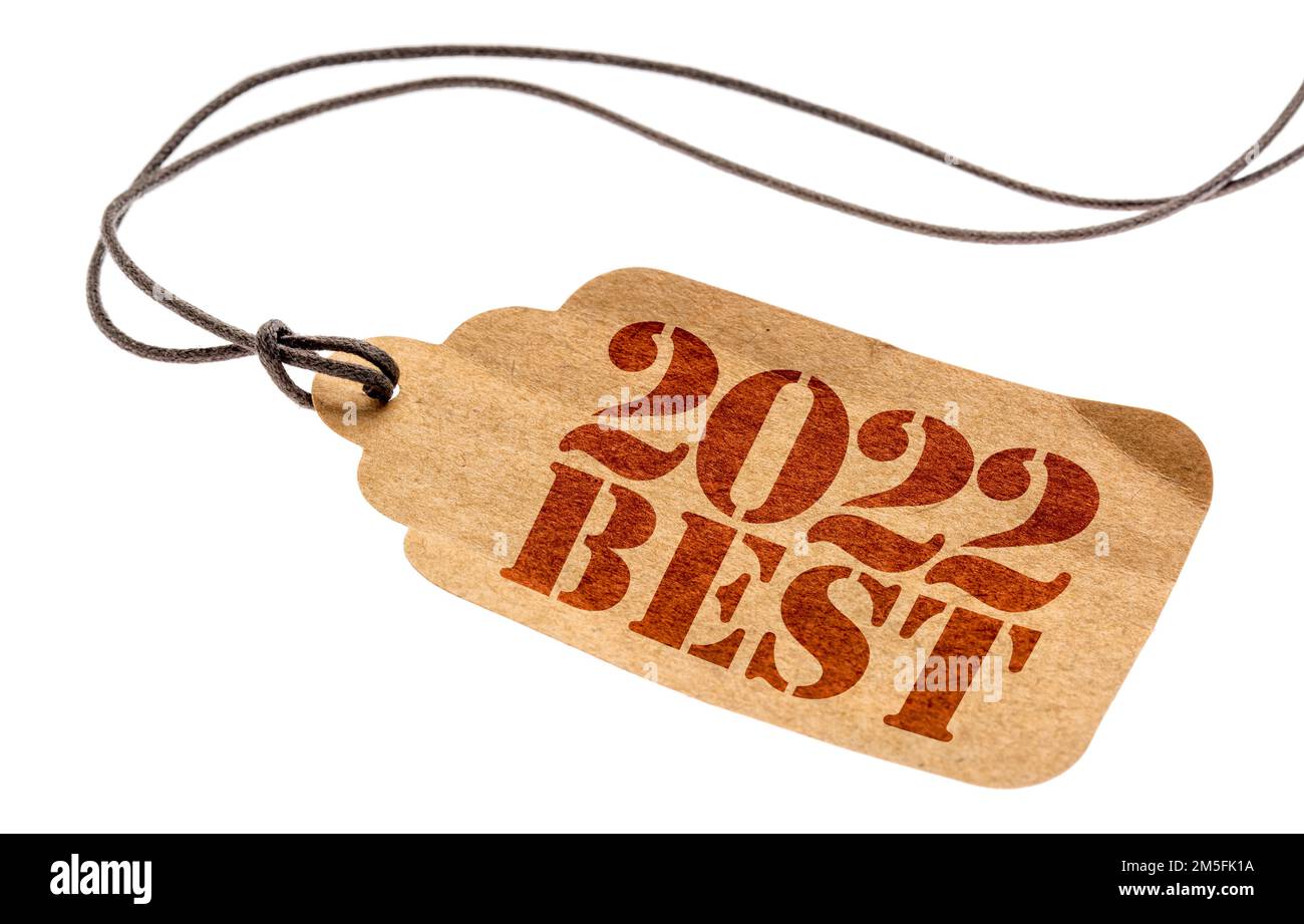 2022 best sign - a paper tag with a twine isolated on white, best ...