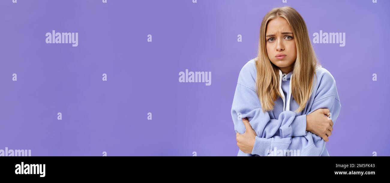 Woman walking hands on chest hi-res stock photography and images - Alamy