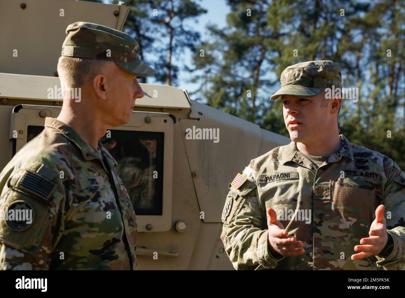 U.S. Army Maj. Jim Papagni, right, Intelligence officer assigned to the ...