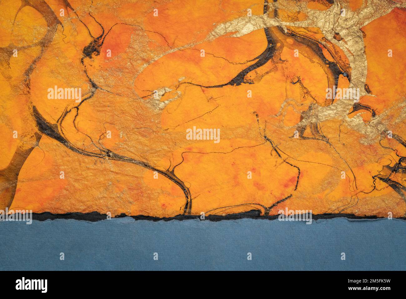 fantasy paper landscape created with marbled lokta paper and sheets of ...