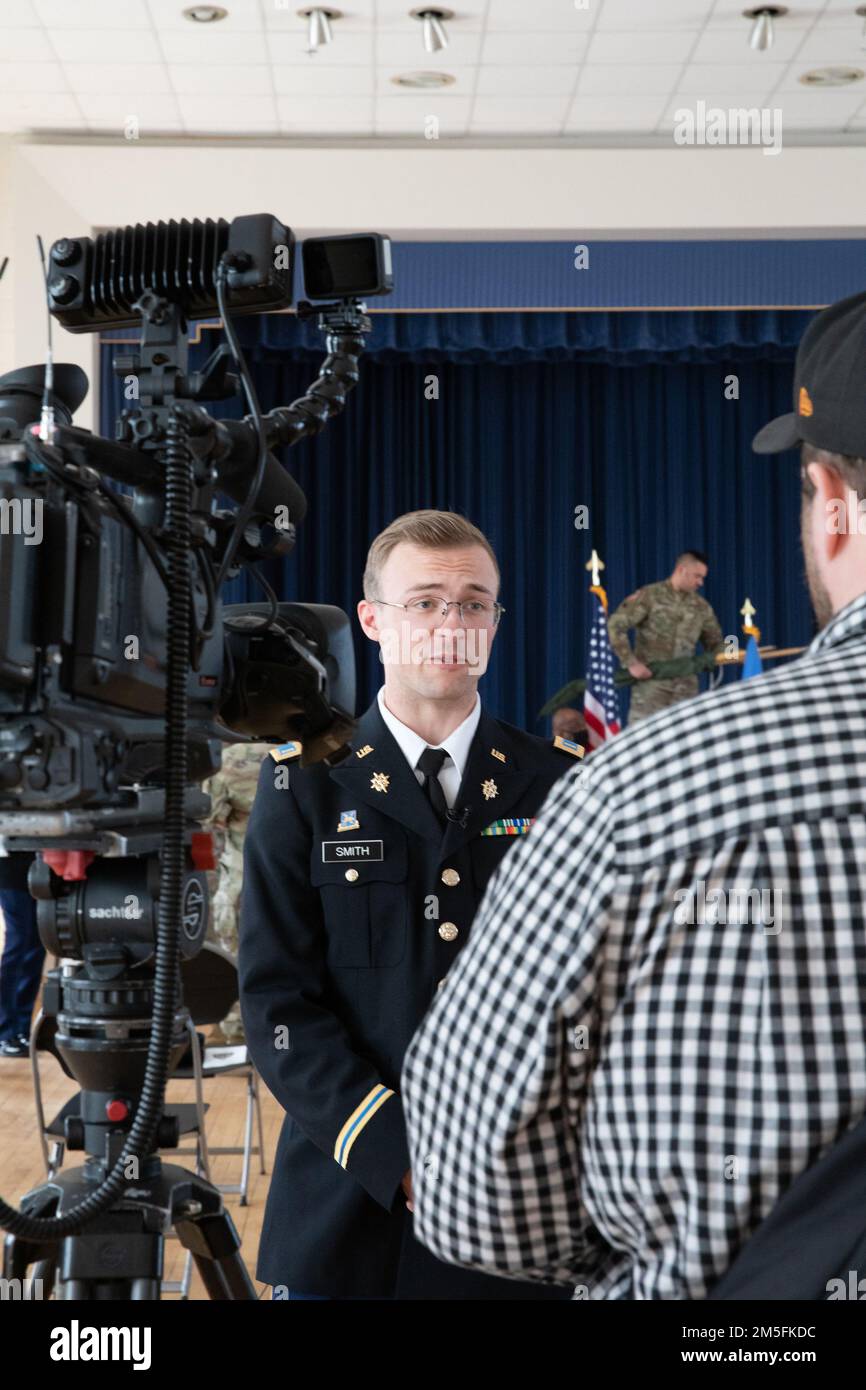 U.S. Army 2nd Lt. Caleb Smith, a military intelligence officer with B ...