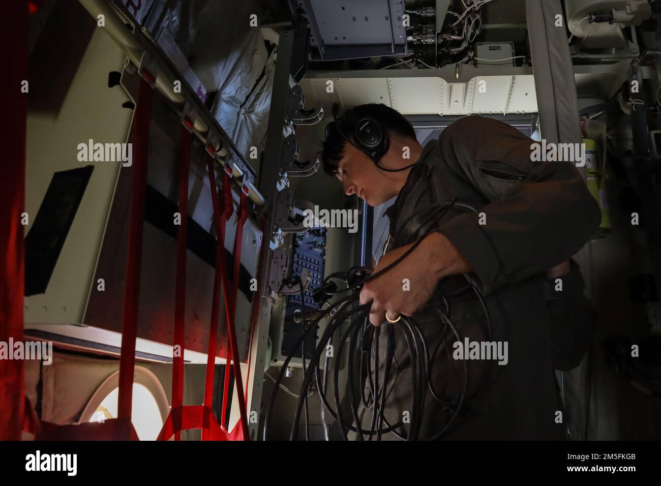 U.S. Marine Sgt. Asa Aldridge, a loadmaster with Marine Aerial Refueler ...