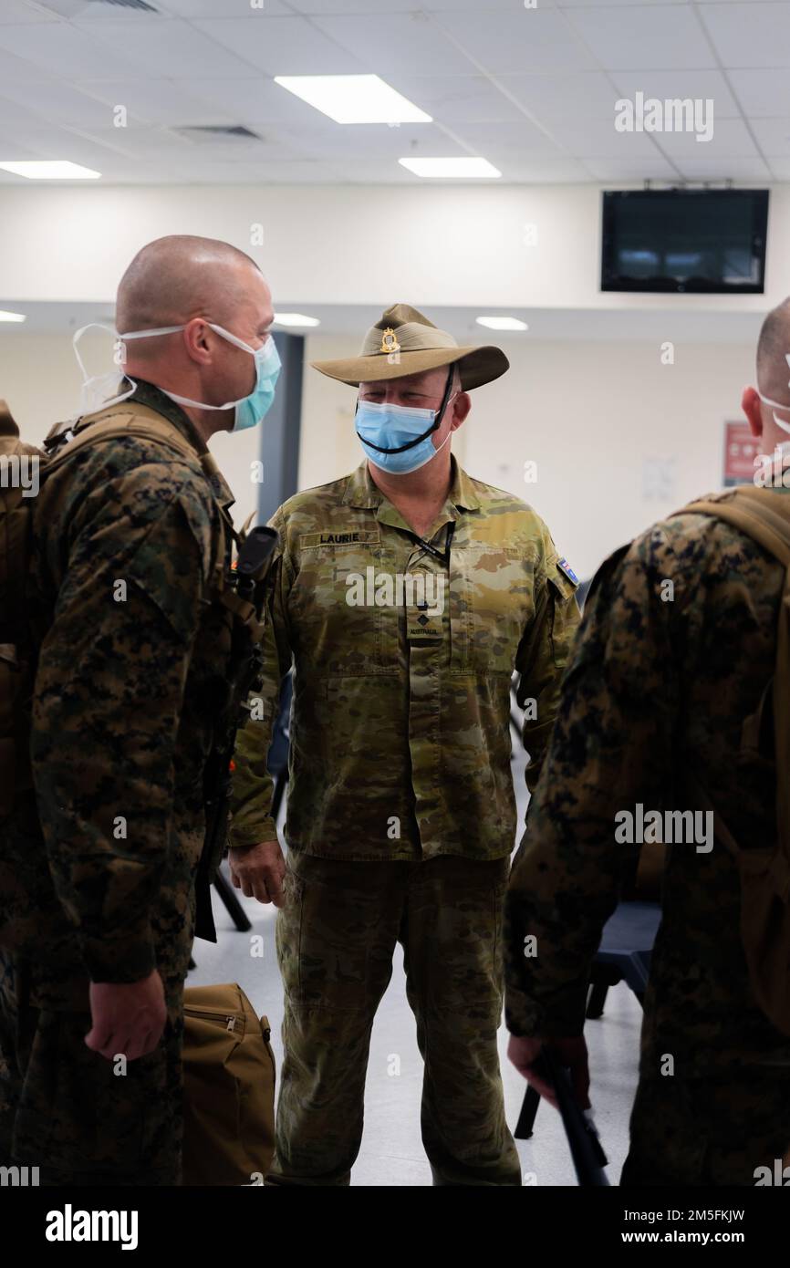 Australian Army Lt. Col. David Laurie, center, Australian NORCOM J53 ...