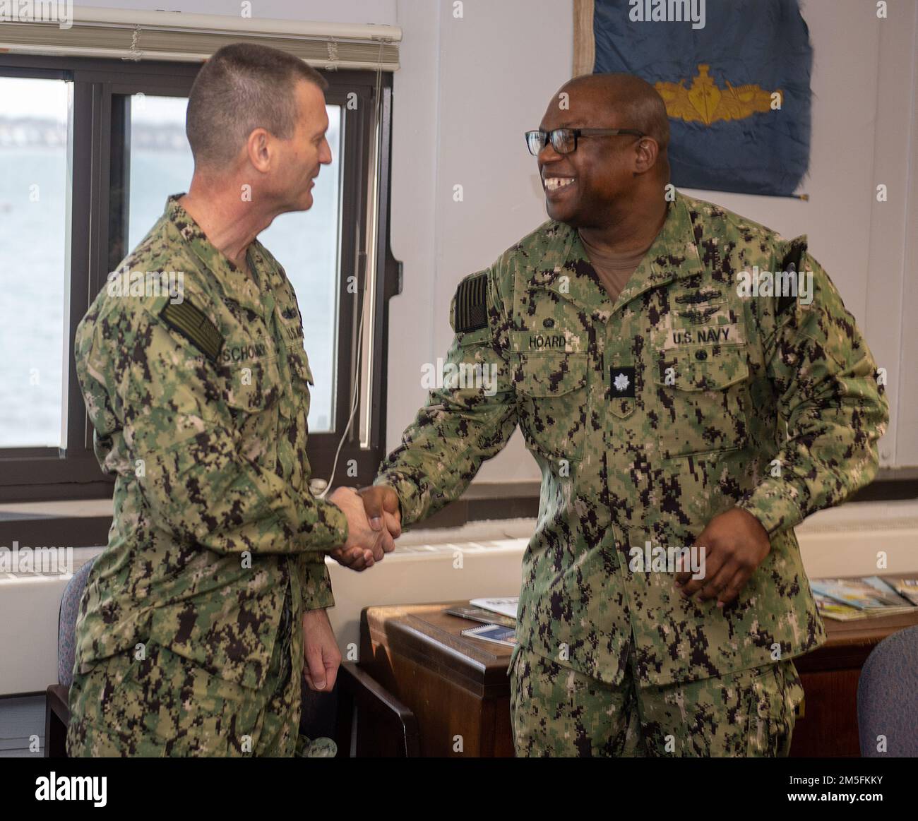 NEW YORK (MARCH 13, 2022) - U.S. Navy Rear Admiral John Schommer, left ...