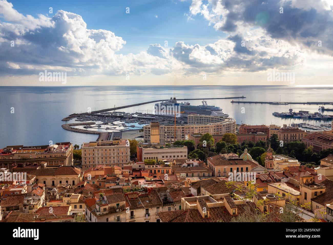 Aerial view salerno port mountains hi-res stock photography and images ...