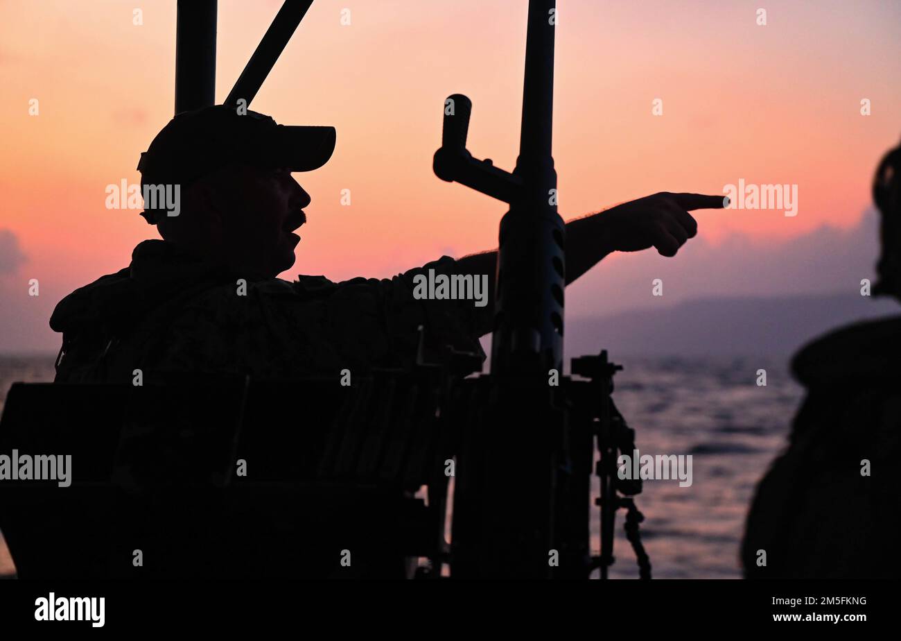 U.S. Navy Reserve members with the Maritime Expeditionary Security ...