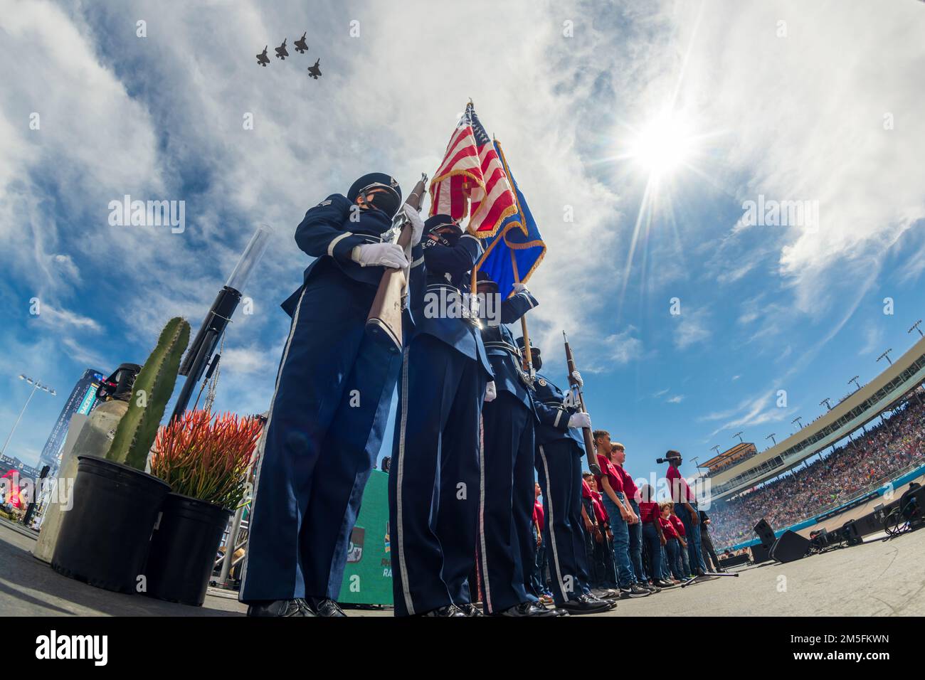 Guardsmen from the Luke Air Force Base Honor Guard present colors ...