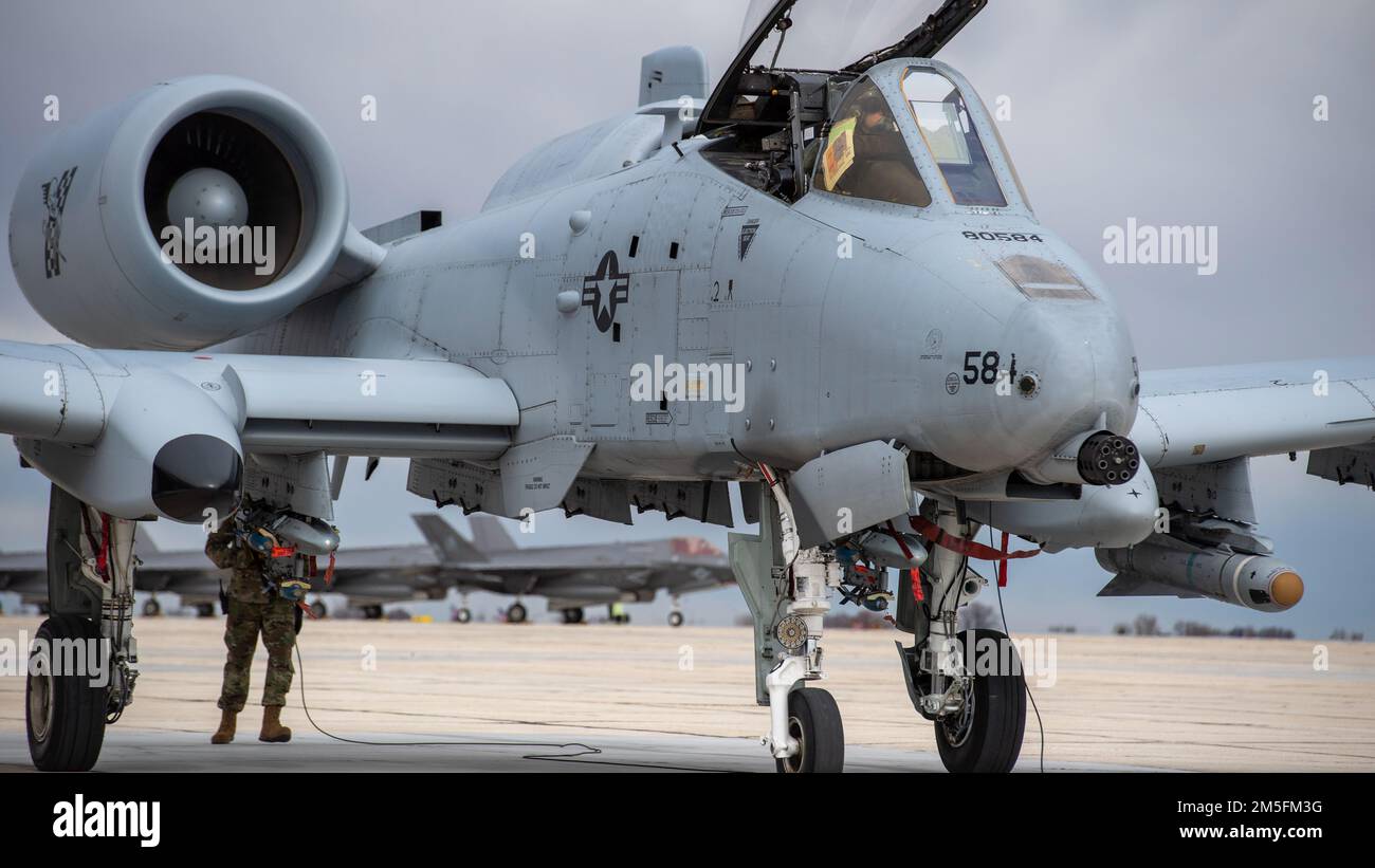Crewchiefs, with the 124th Aircraft Maintenance Squadron, prepare an A ...