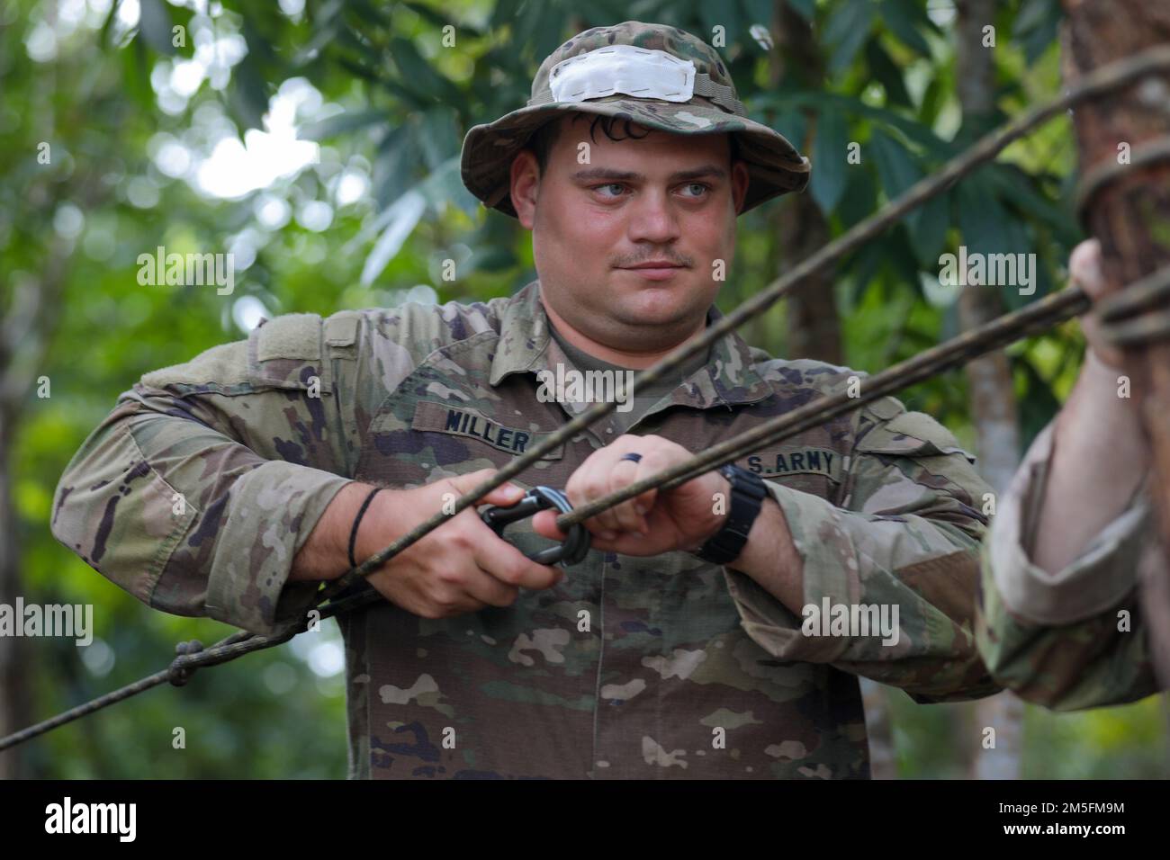 U.S. Army Sgt. Jacob Miller, an infantryman assigned to Company B, 2nd ...