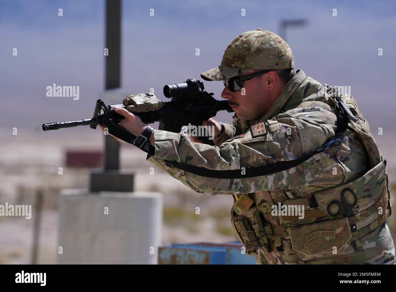 A U.S. Air Force Airman, assigned to the 432nd Security Forces Squadron ...
