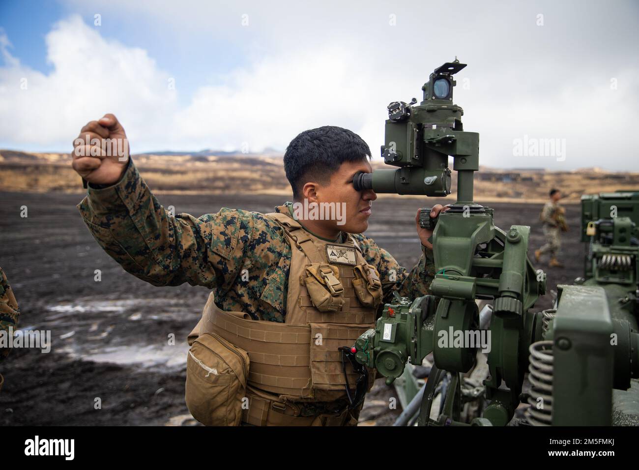 U.S. Marine Corps Lance Cpl. Jose Ucho, a field artillery cannoneer ...