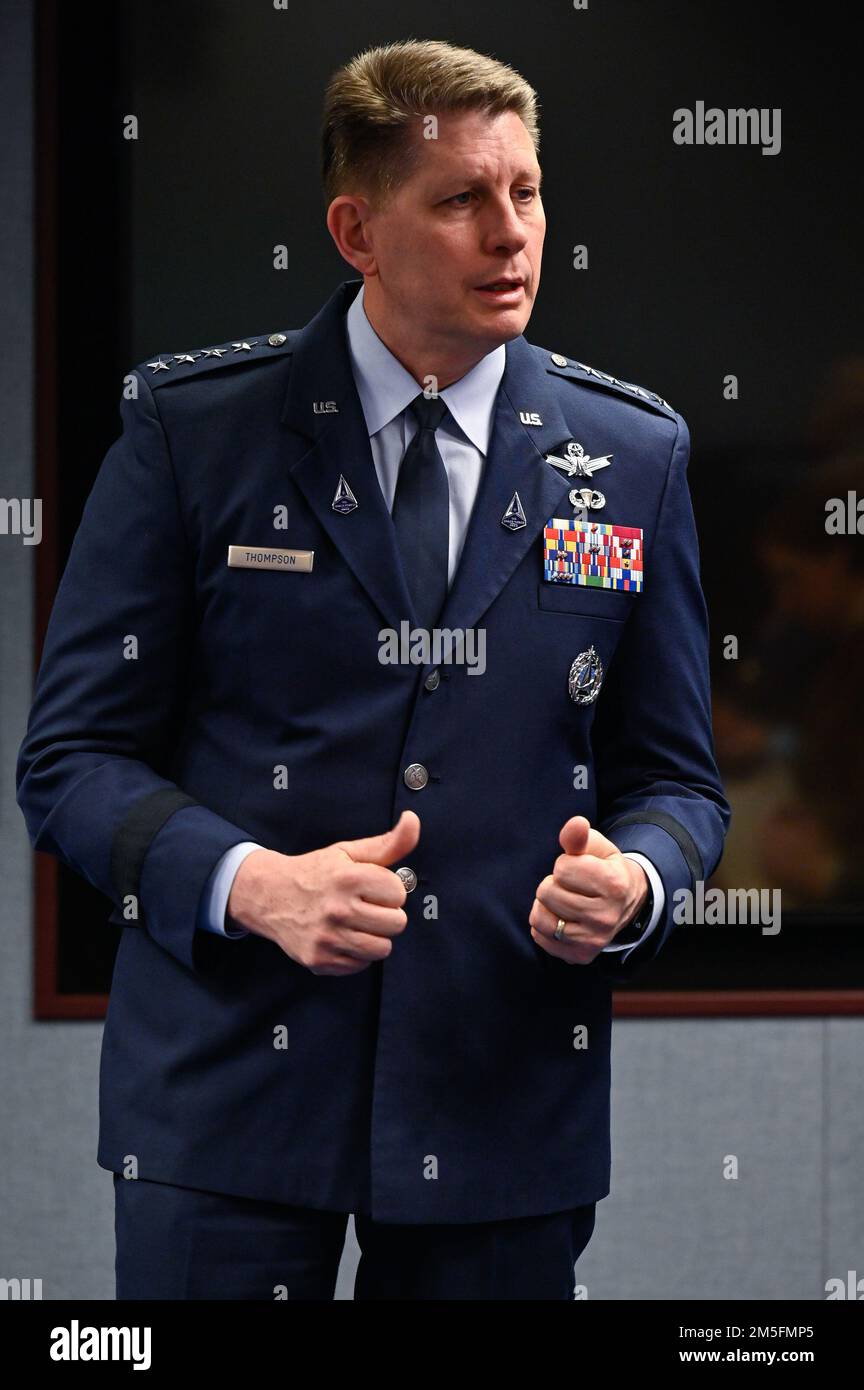 Vice Chief of Space Operations Gen. David D. Thompson speaks with ...