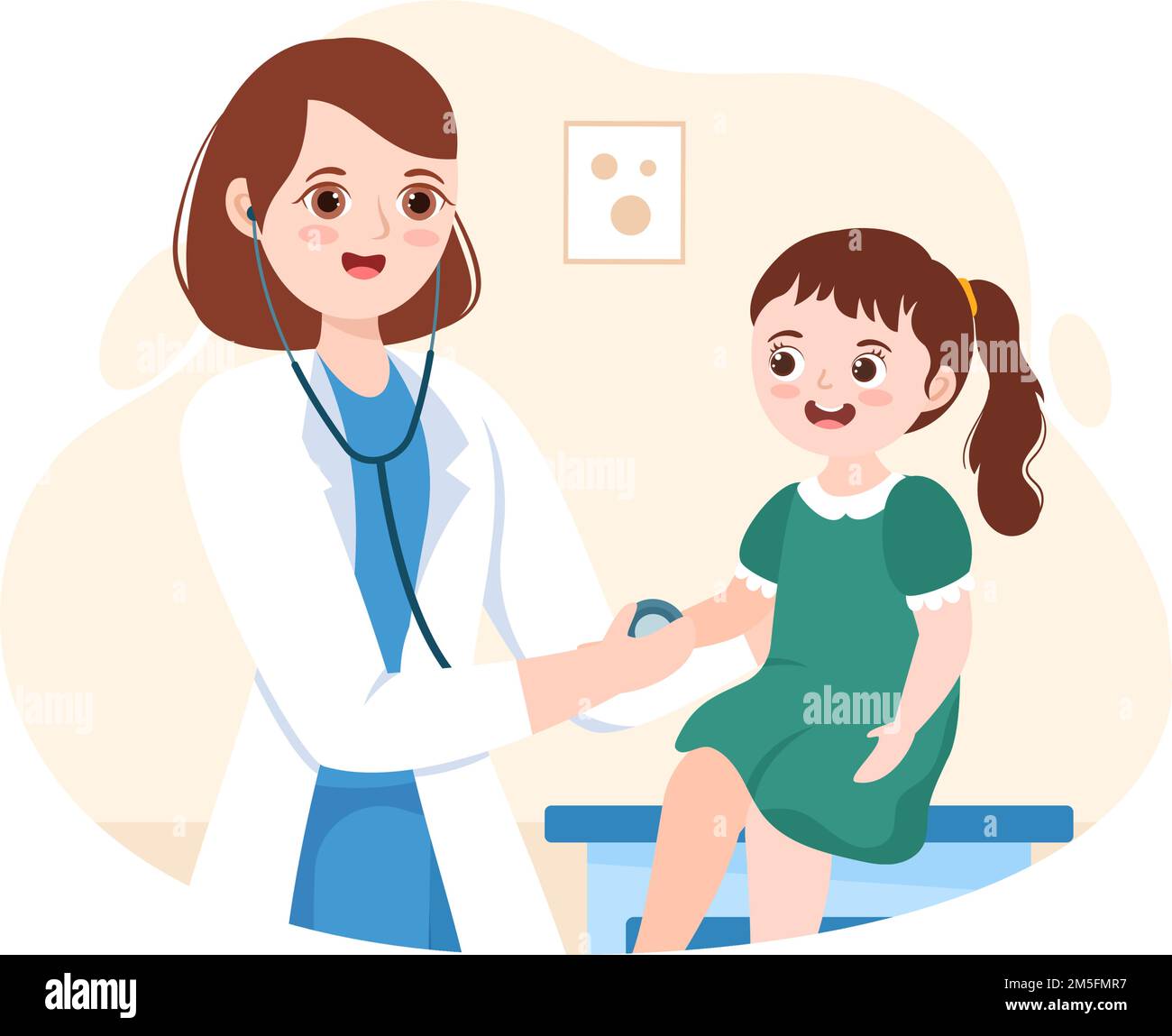 Pediatrician Examines Sick Kids and Baby for Medical Development ...