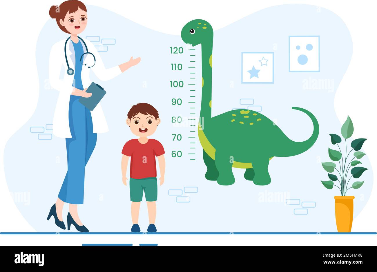 Pediatrician Examines Sick Kids and Baby for Medical Development ...