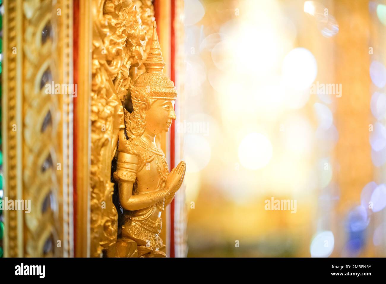 Gold door angel sculpture is a high relief art and is made of resin at ...