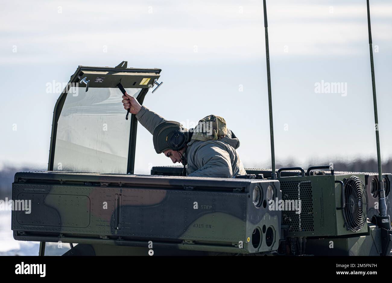 U.S. Army Specialist Jacob Smith, an Avenger gunner assigned to the 1st ...