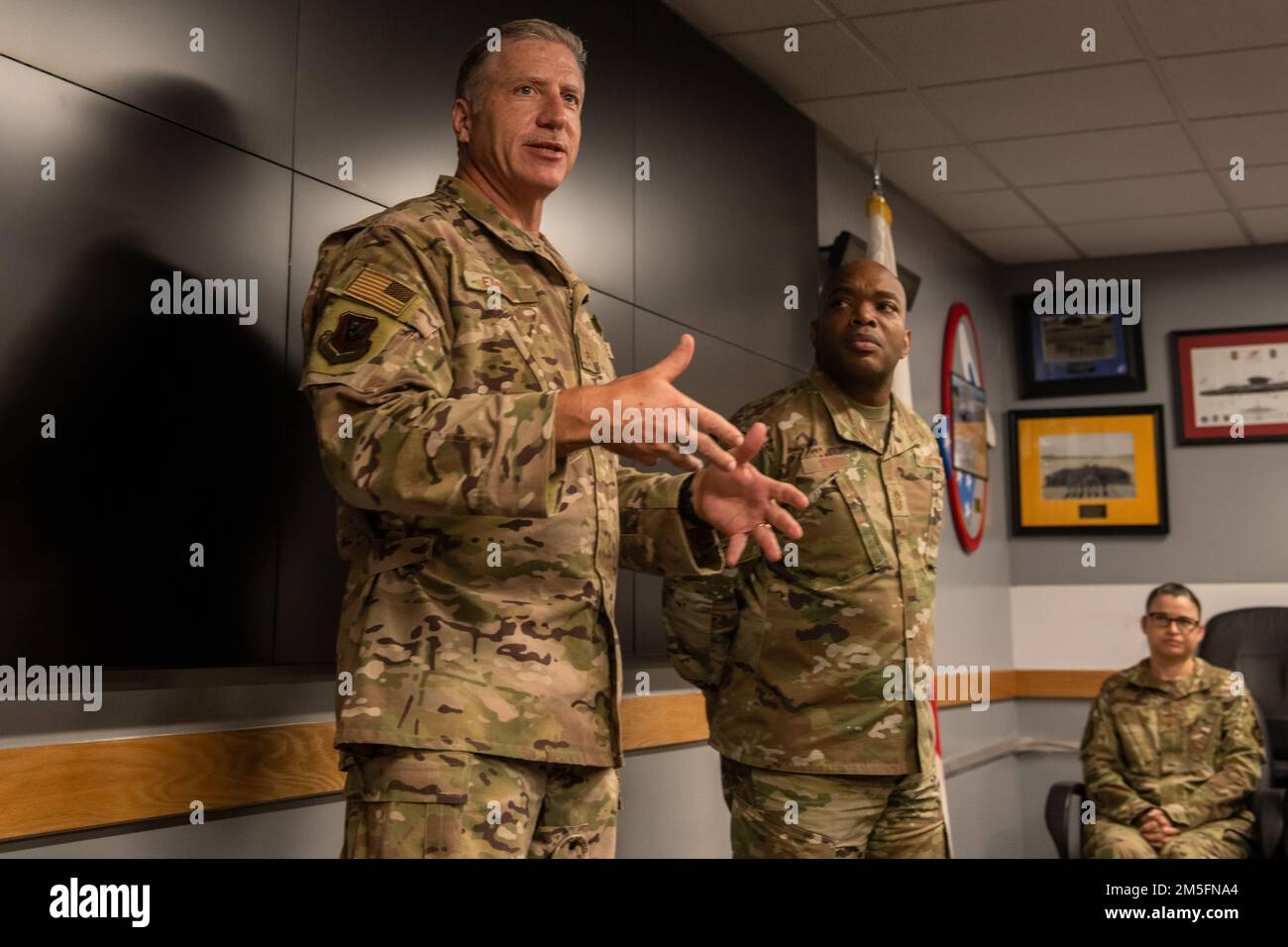 U.S. Air Force Brig. Gen. David Eaglin, 18th Wing commander, and Chief ...