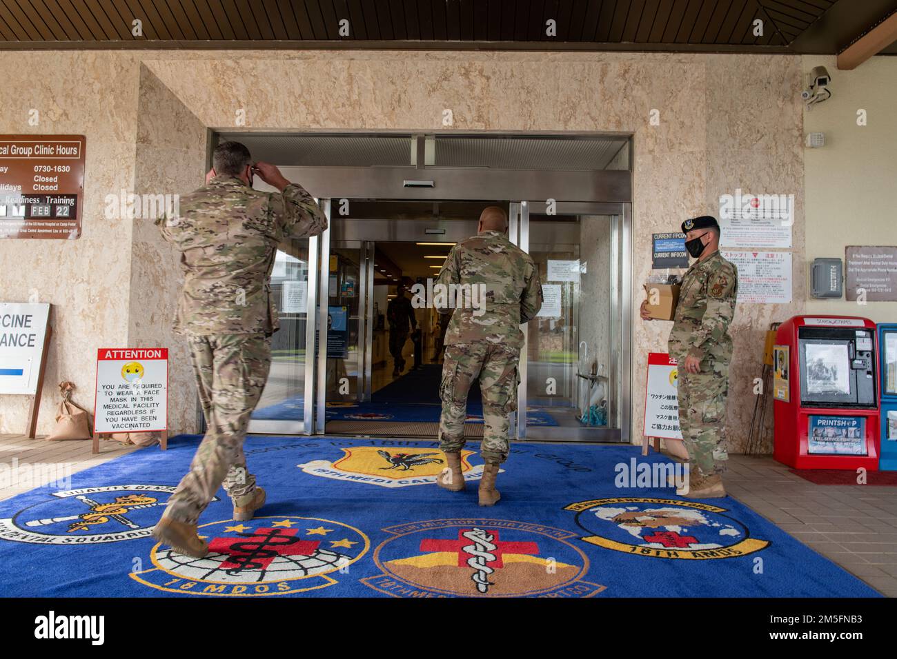 U.S. Air Force Brig. Gen. David Eaglin, 18th Wing commander, and Chief ...