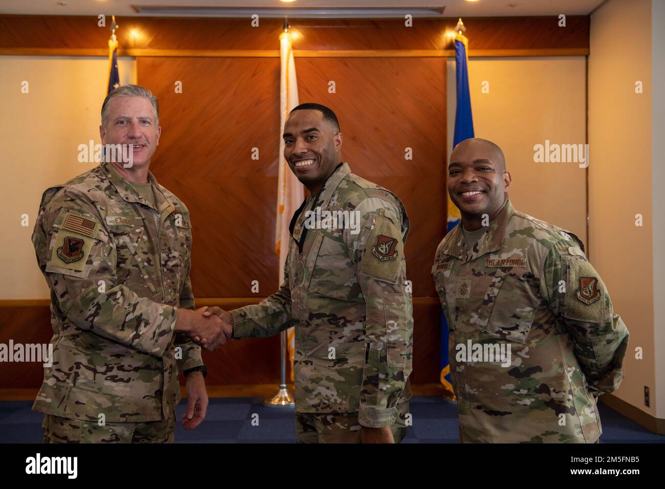 U.S. Air Force Brig. Gen. David Eaglin, 18th Wing commander, and Chief ...