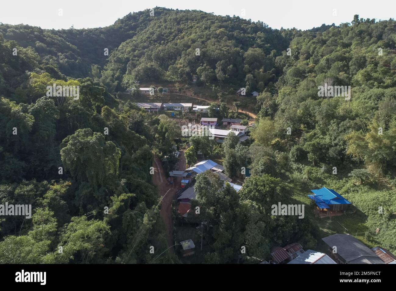 A northern rural village in the valley Ban Thung Ton Ngio, Mae Tuen ...
