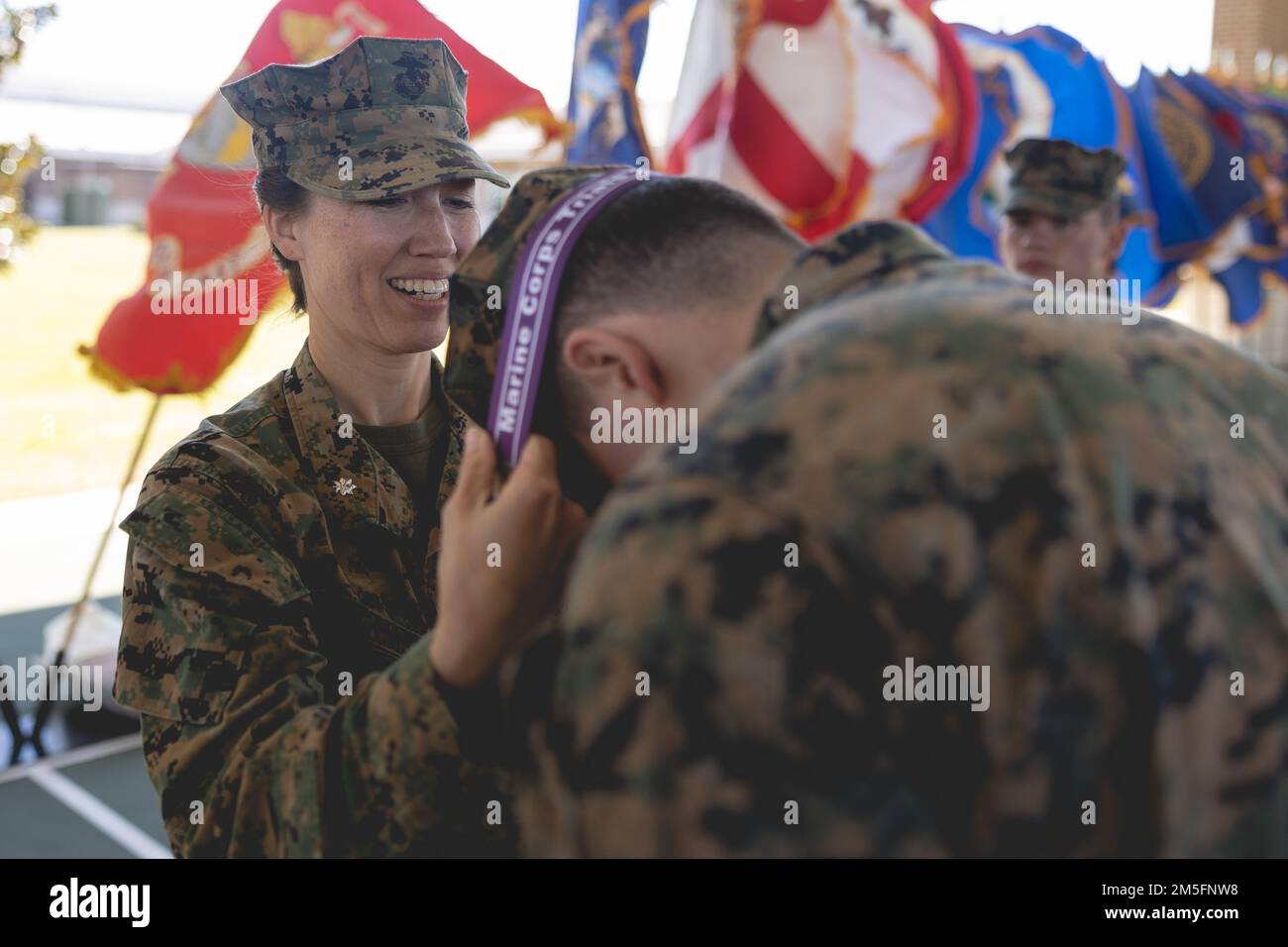 U.S. Marine Corps Lt. Col. Jane R. Oren, commanding officer with ...