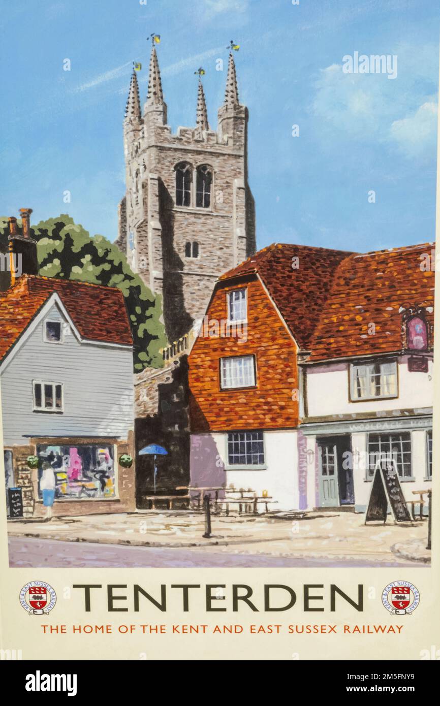 England, Kent, Tenterden, Kent and East Sussex Railway, Vintage Poster ...