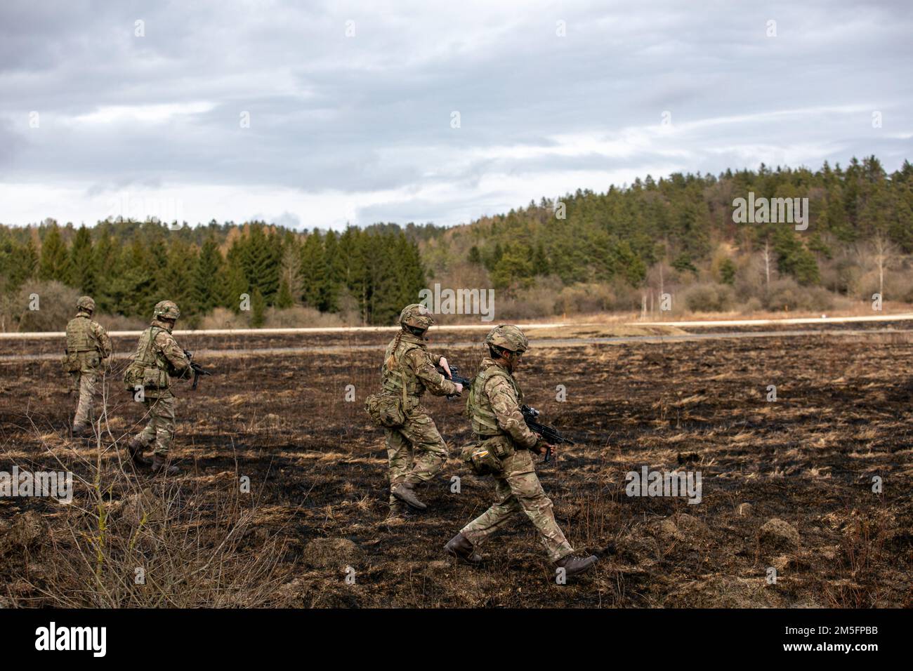 A squad of British Army Officer Cadets with the Royal Military Academy ...