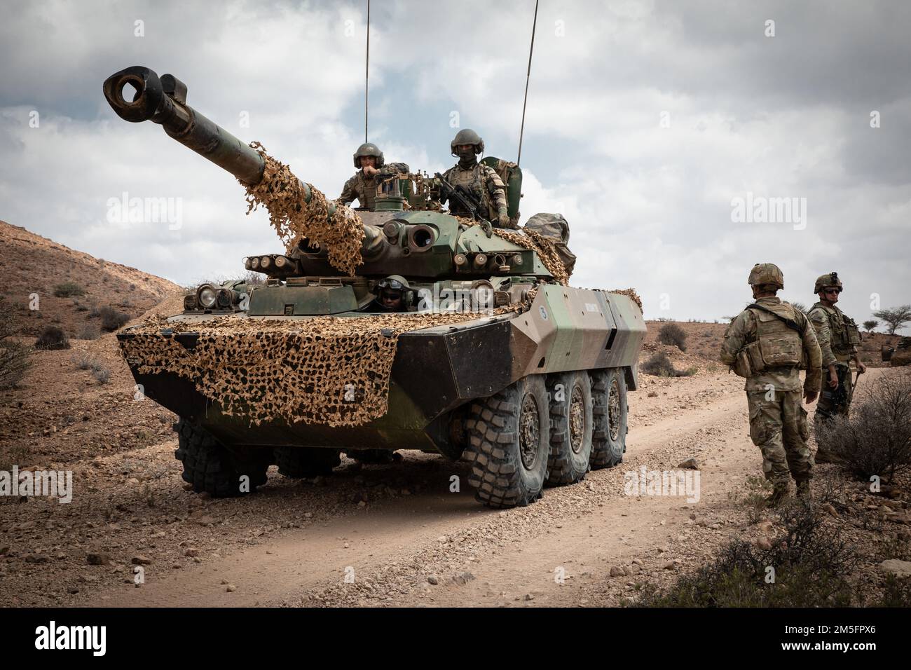 French soldiers with French Forces in Djibouti (FFDJ) and Kentucky Army ...