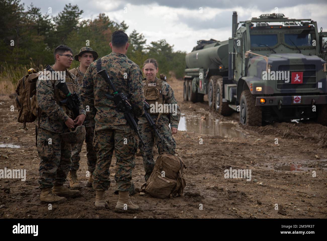 U.S. Marines with Marine Wing Support Squadron (MWSS) 171, pack their ...
