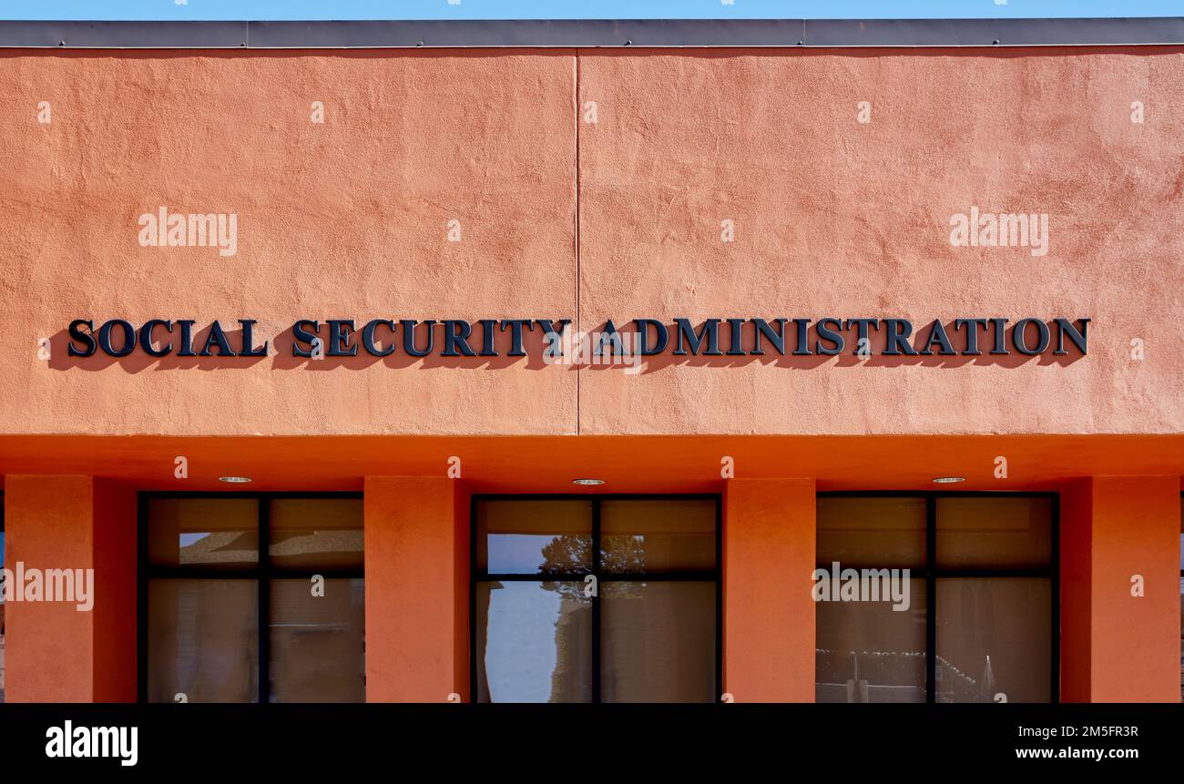 Social Security Administration Sign on Front of Building Stock Photo ...