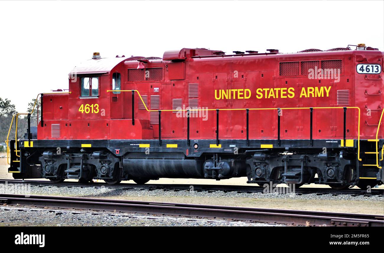 A U.S. Army locomotive used as part of rail operations is shown March ...