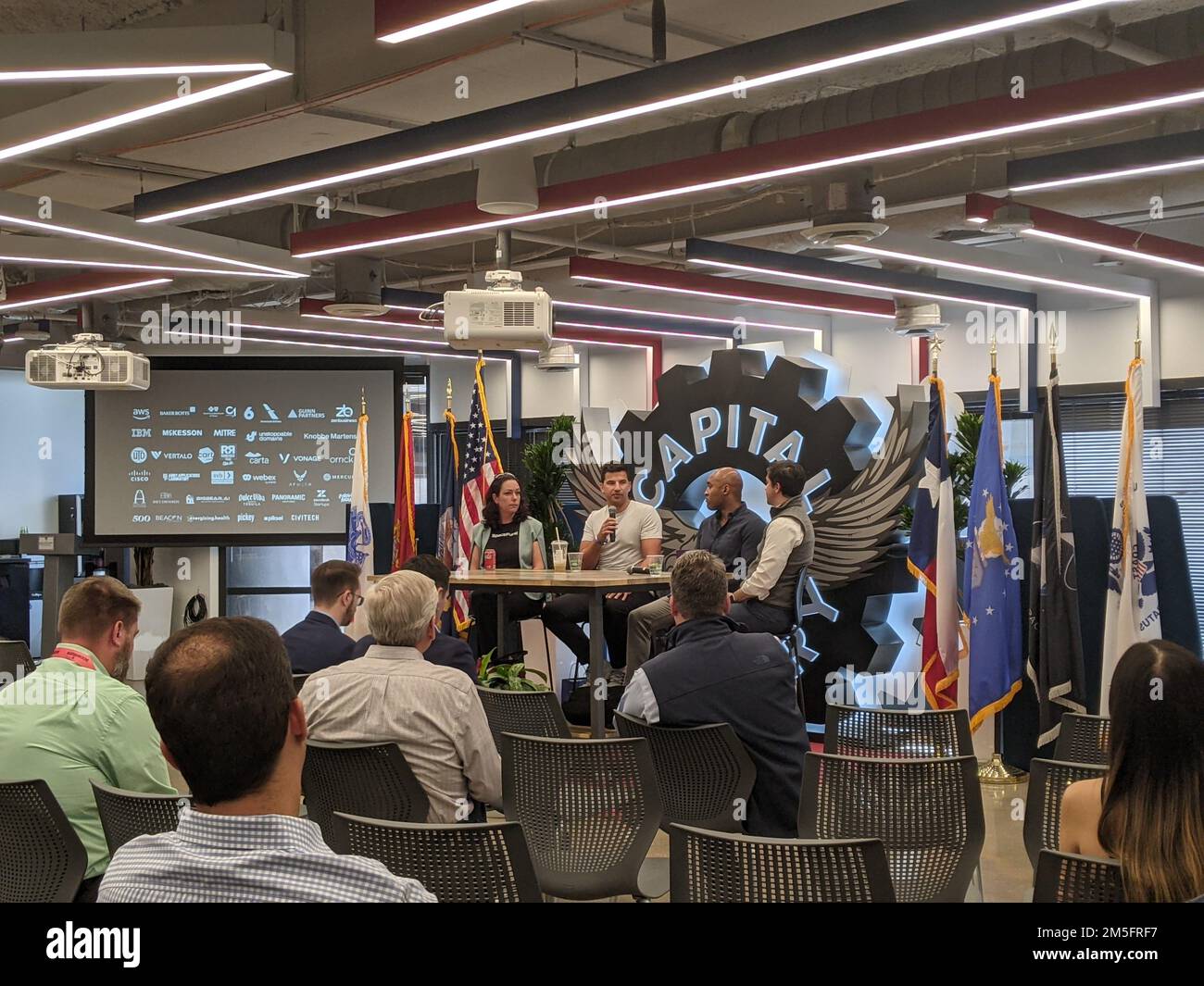 SpaceWERX leadership attends the Capital Factory House at SXSW event on March 14, 2022. Lt Col ...