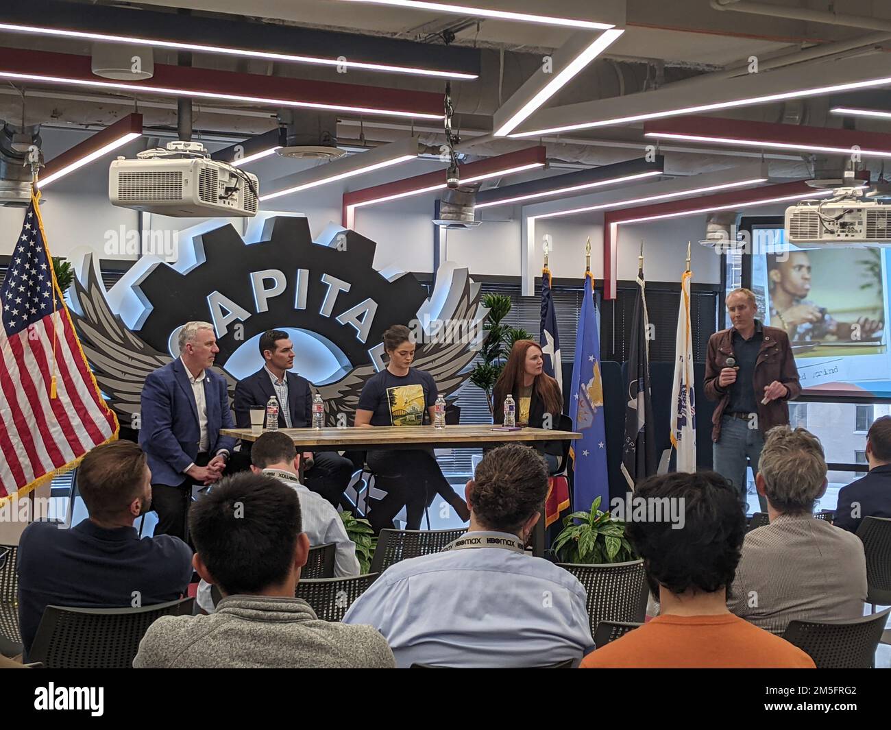 SpaceWERX leadership attends the Capital Factory House at SXSW event on March 14, 2022. Lt Col ...