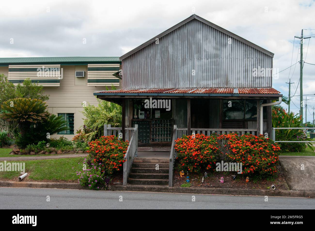 Old Building, Post Office, Trebonne, Queensland, Australia Stock Photo ...