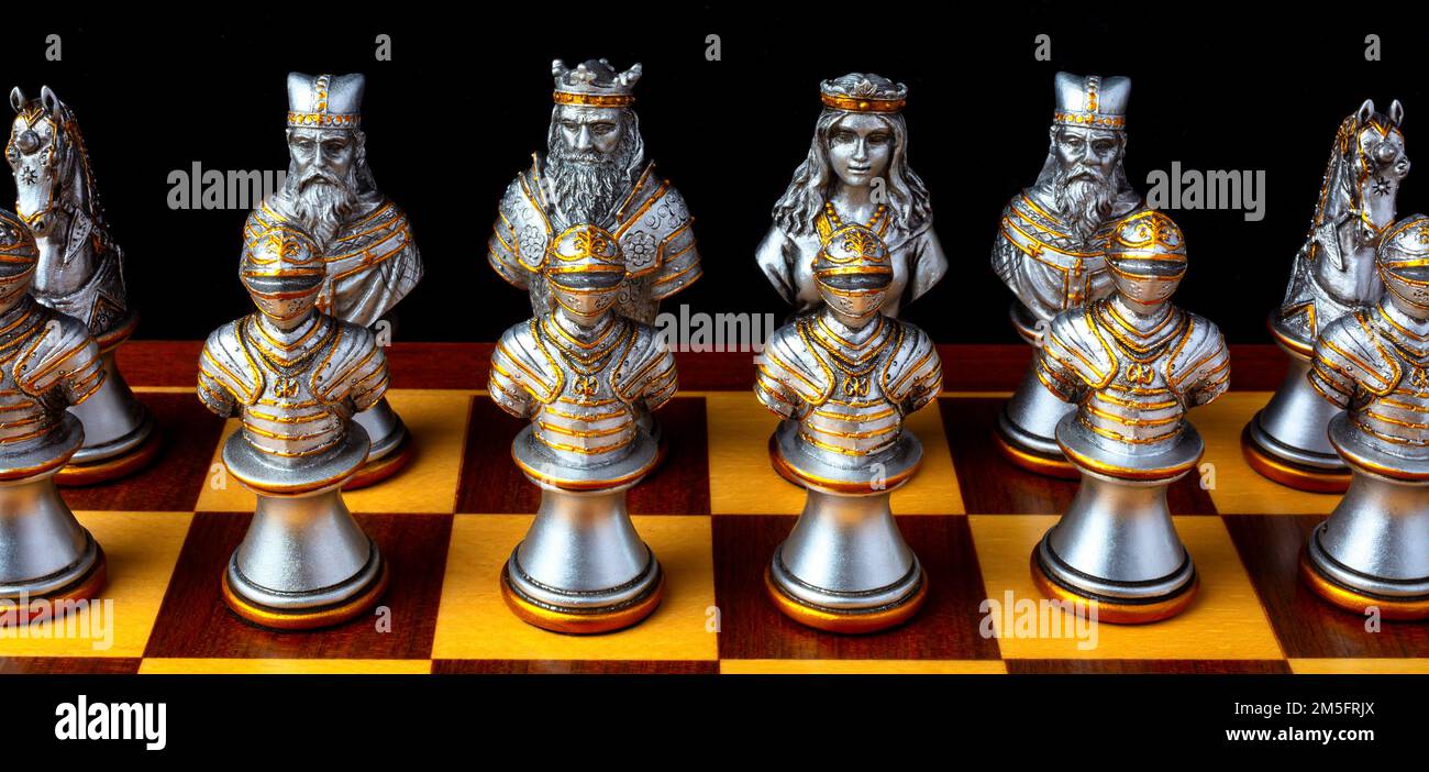 Chessmen At The Ready Stock Photo - Alamy