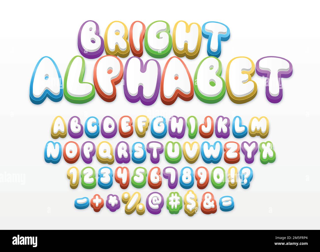 3d multicolored font Stock Vector Image & Art - Alamy