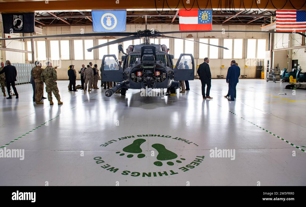 U.S. Air Force Airmen from the 41st Rescue Squadron showcase the HH-60W ...