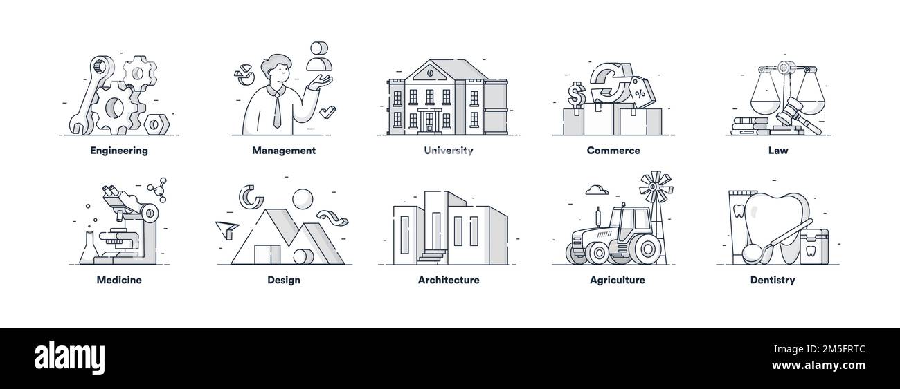 Symbols category industry set Stock Vector Image & Art - Alamy