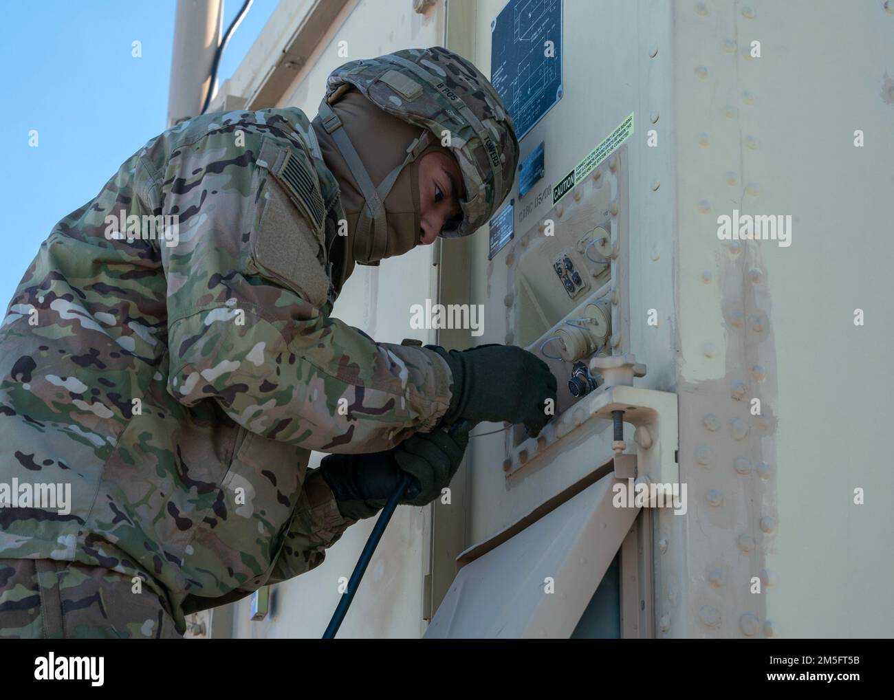 A U.S. Army soldier assigned to 5th Battalion, 52nd Air Defense ...