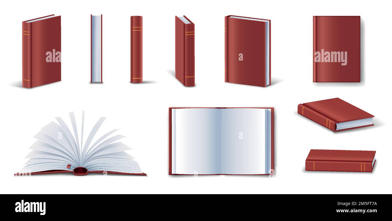 Realistic red books set Stock Vector Image & Art - Alamy