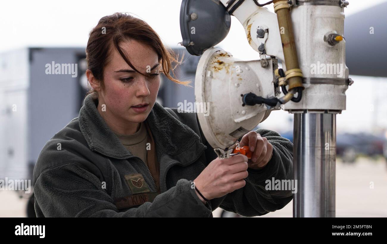 U.S. Air Force Staff Sgt. Emily Kline, a 48th Aircraft Maintenance ...