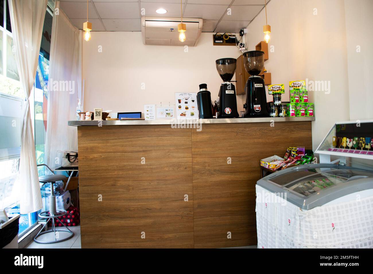 Interior decoration and furniture modern local style in cafe coffee ...