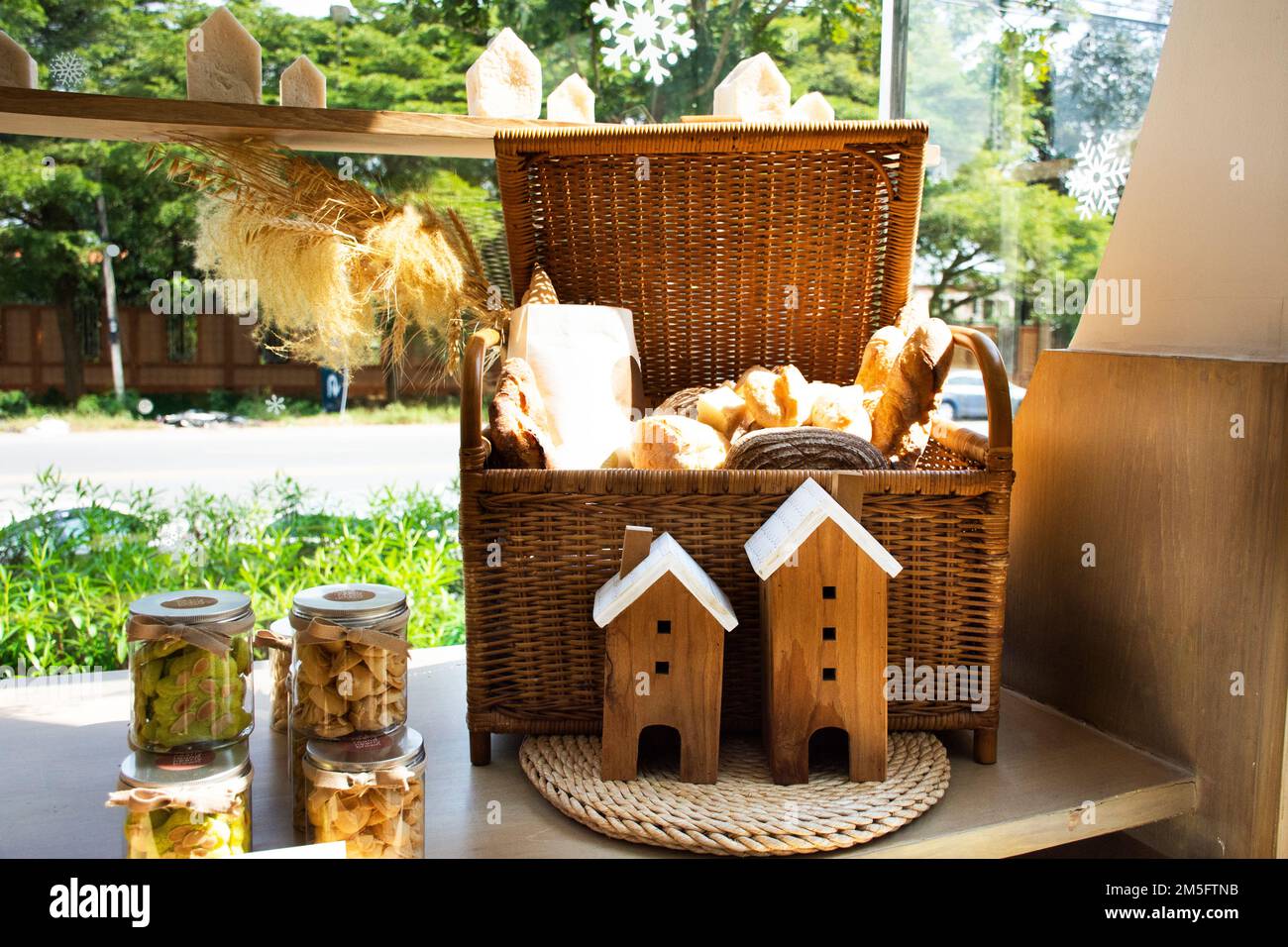 Assortment variety sweet snack bake bread loaf toast for thai people ...