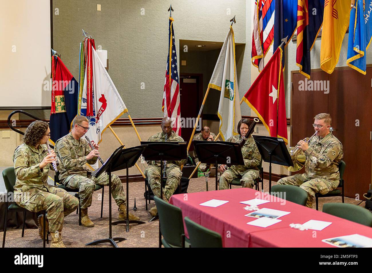 The 4th Infantry Division Band plays music during the Fort Carson and ...